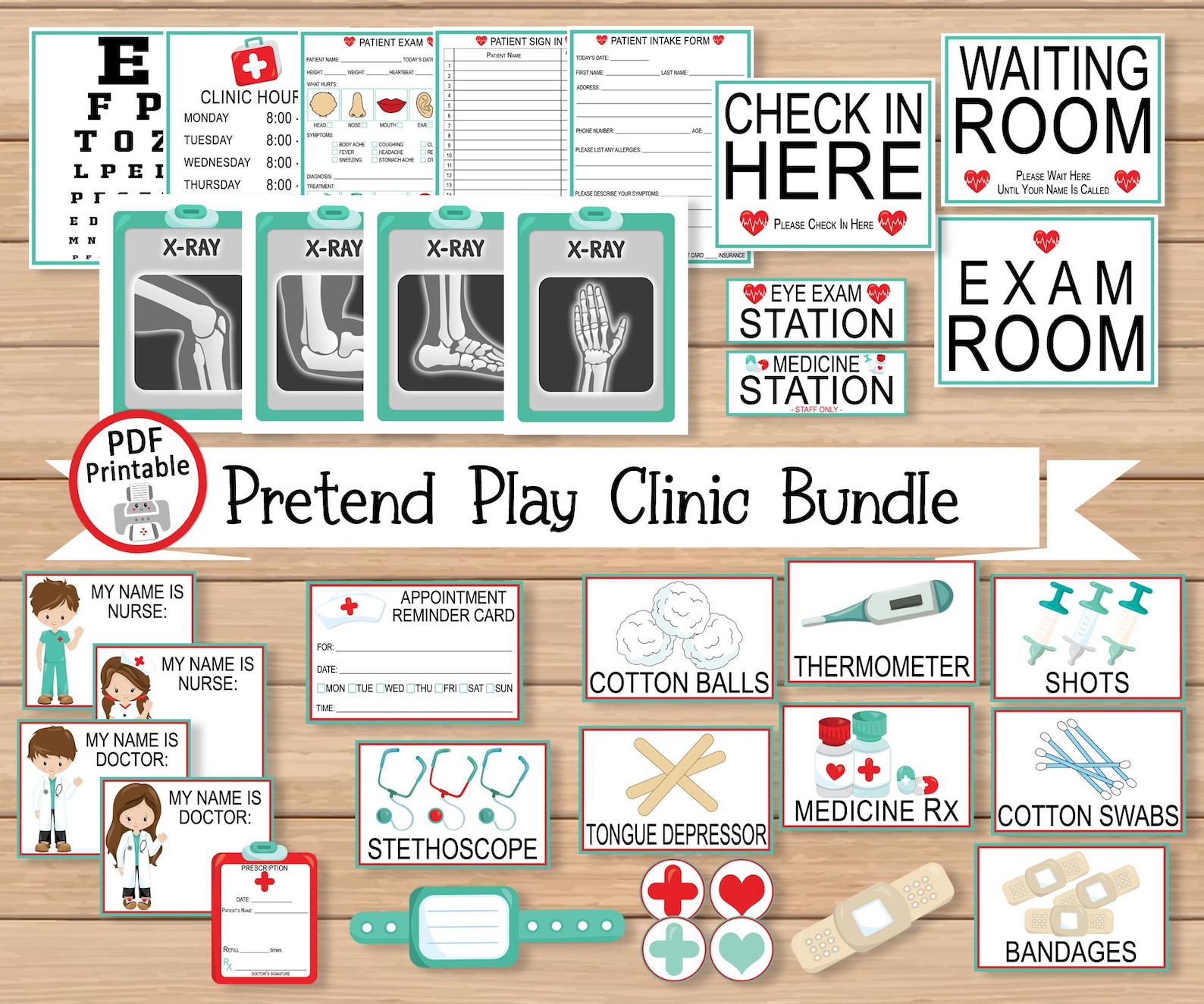 Pretend Play Doctor Clinic: Printable Kids Activity Set (PDF Download ...