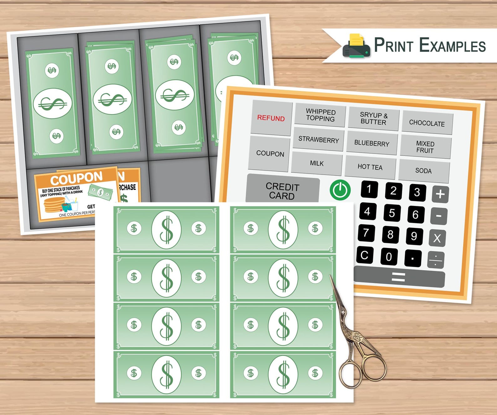 Printable Pretend Play Pancake Shop Set: Kids Dramatic Role Play ...