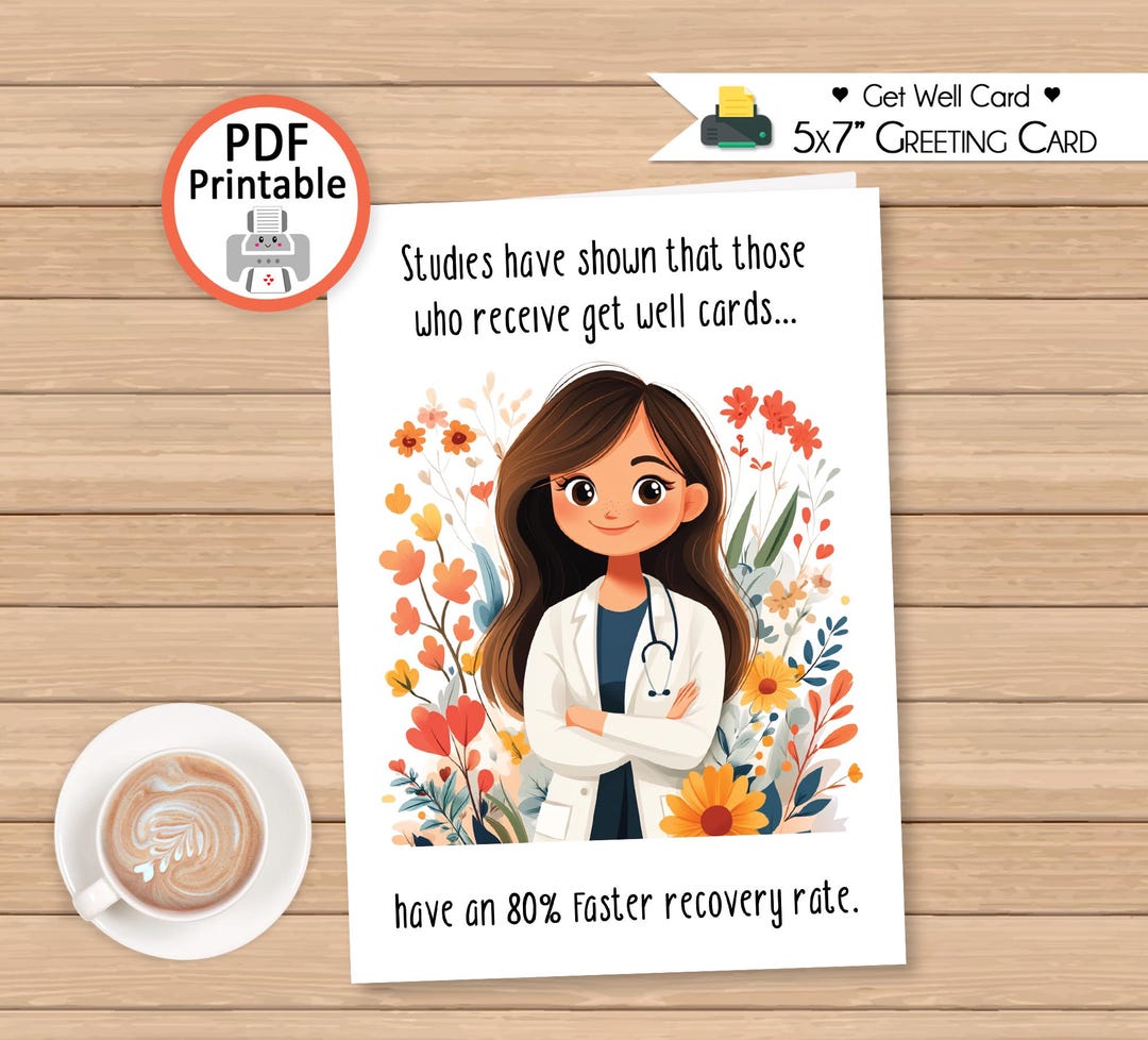 Studies Get Well Card: Greeting Card 5x7 in (digital Download PDF) - Etsy