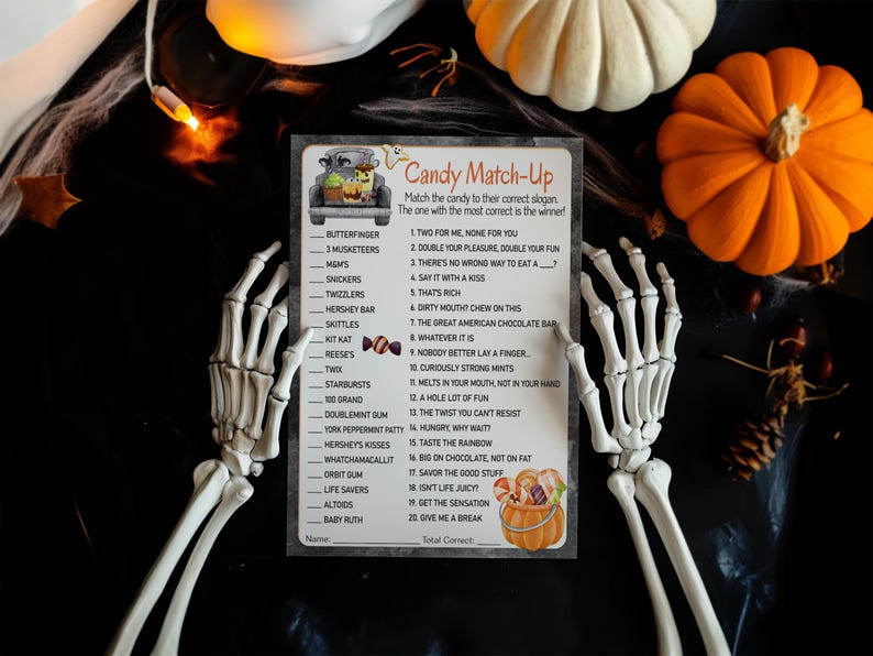 Candy Match up Halloween Game | Digital Download PDF | Halloween Party ...