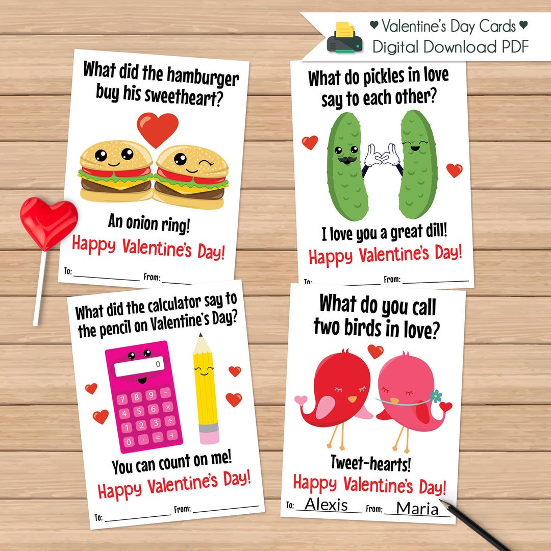 Fun Riddles Valentine Cards - (printable PDF Digital Download) - Etsy