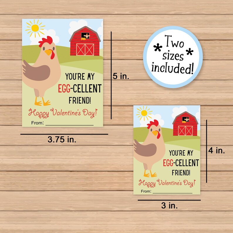Farm Animals Valentine Cards - (printable PDF Digital Download) - Etsy