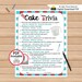 Cake Trivia Printable Game - Etsy