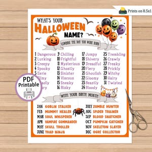 Halloween Name Game: Printable Party Activity (digital Download PDF) - Etsy
