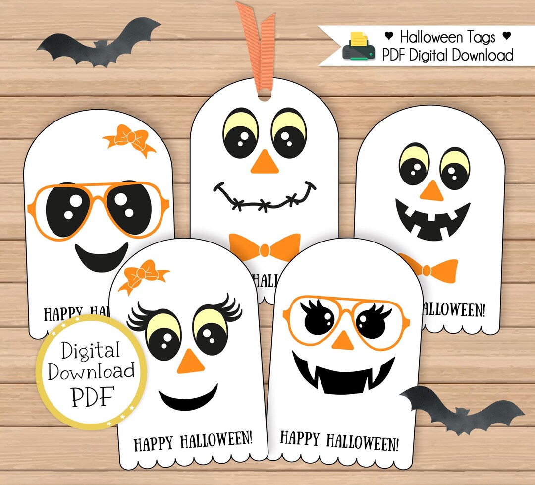 Happy Halloween Ghost Gift Tags - (PDF Digital Download) - Etsy