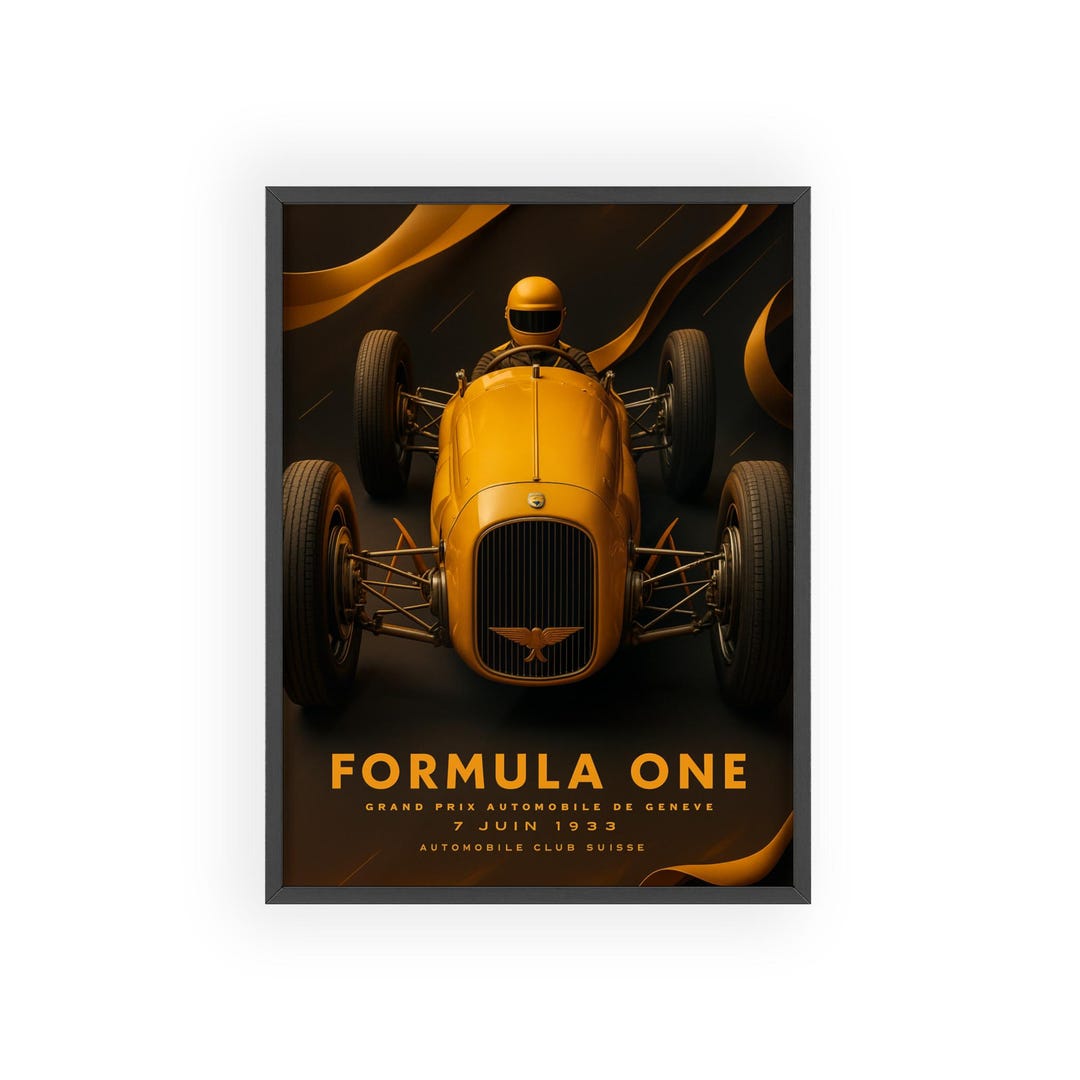Vintage Formula 1 Racing Poster – Framed Grand Prix Wall Art – Retro ...