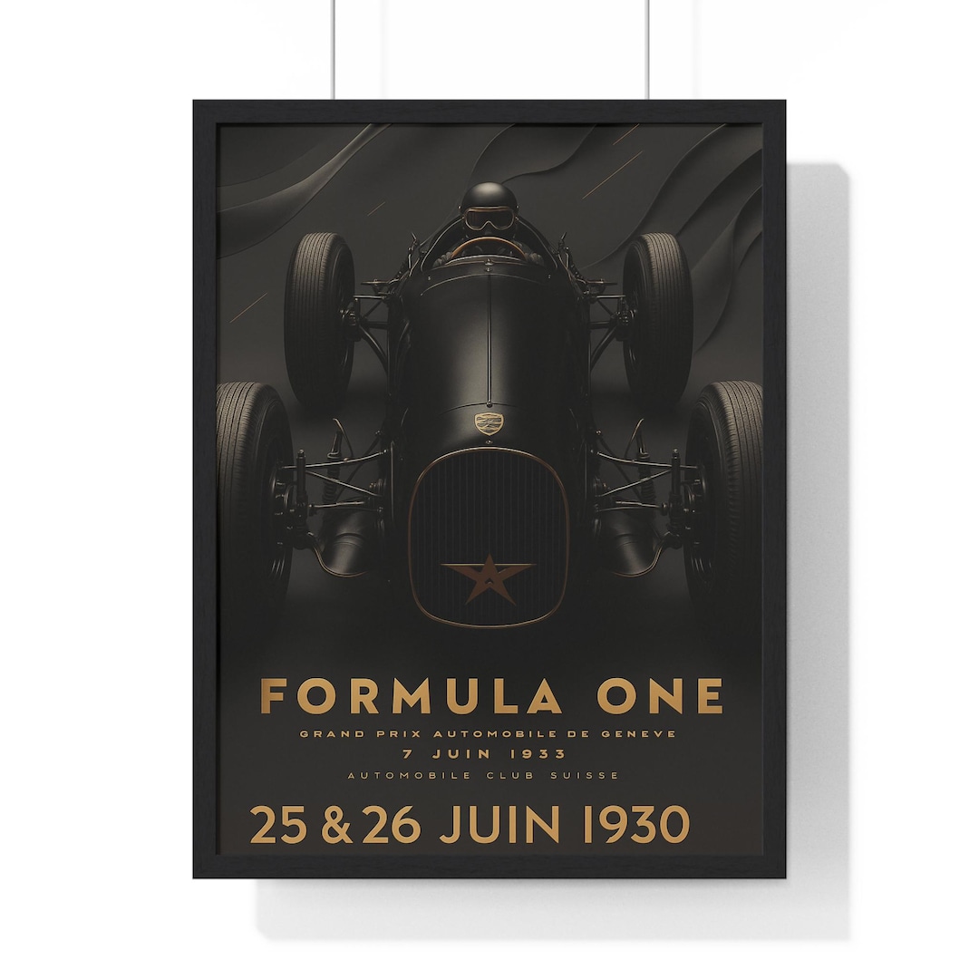 Vintage Formula 1 Racing Poster – Framed Grand Prix Wall Art – Retro ...