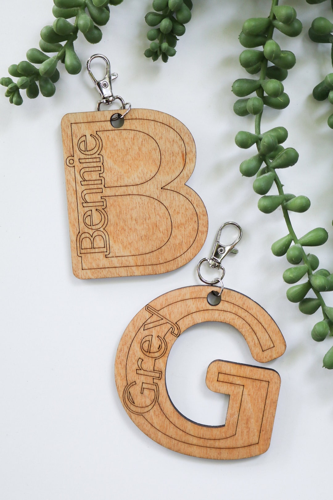 Custom Name & Letter Bag Tag, Name Keychain, Laser Engraved, Laser Cut ...