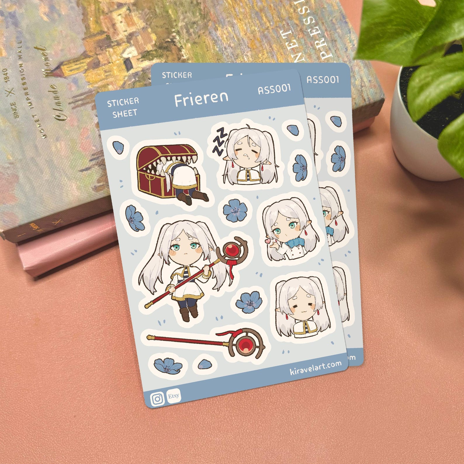 Frieren Cute Anime Sticker Sheet | Anime Kawaii Cute Waterproof Sticker ...