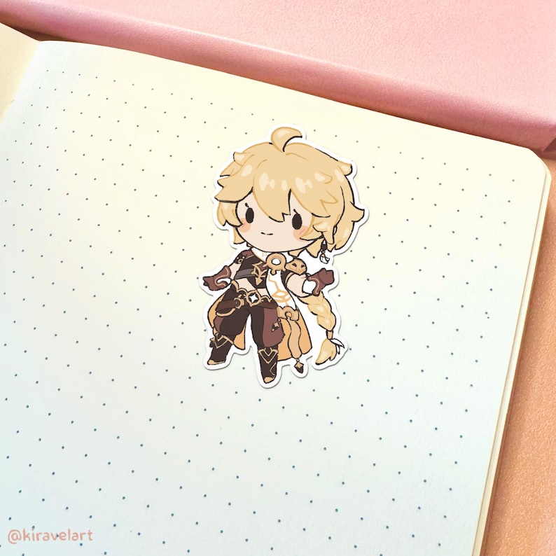 Genshin Impact Traveler Sticker: Aether & Lumine - Waterproof Anime ...