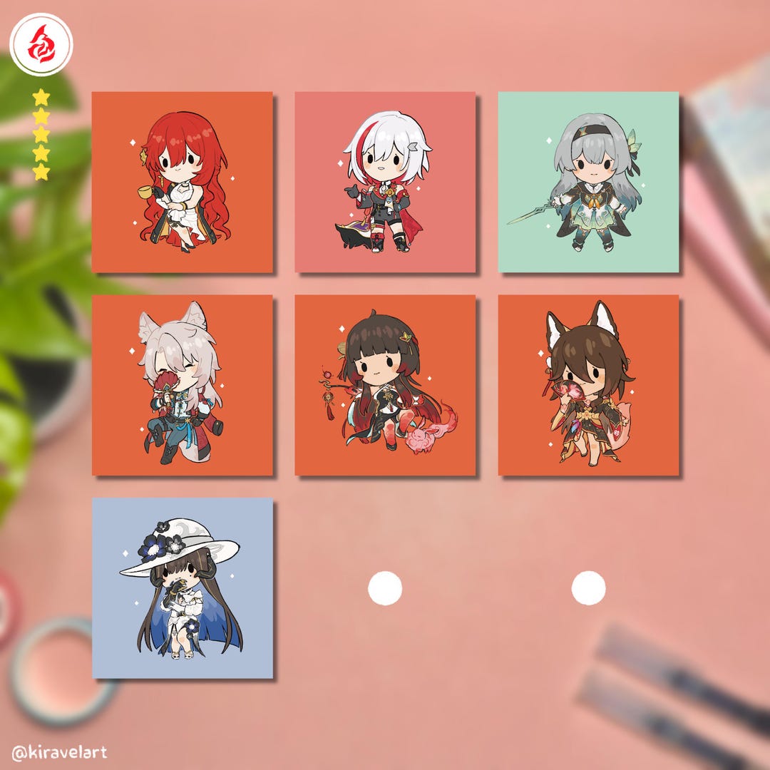 Honkai Star Rail Fire 5 Star Sticker | Mini Print Anime Art Video Game ...