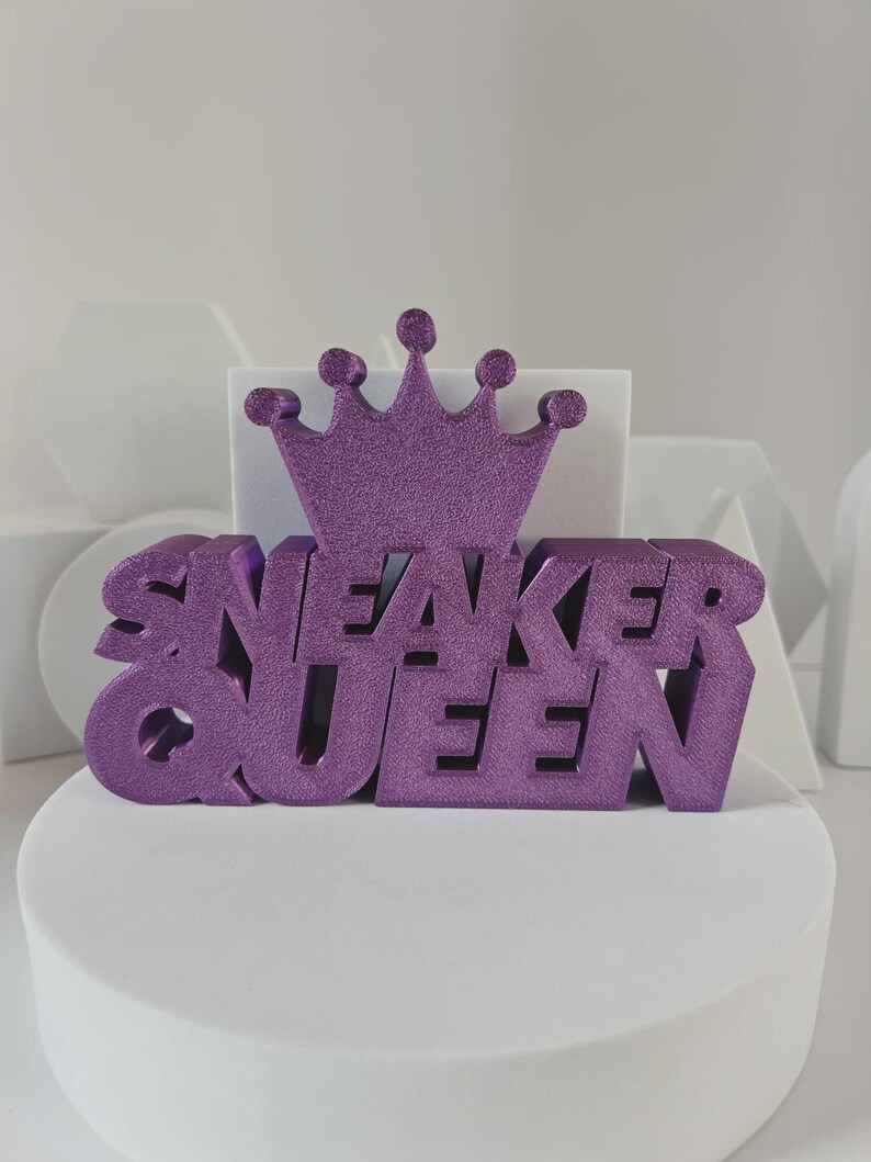 Sneaker Queen Desk Sign | Gold 3D Printed Decor for Sneakerheads | Shoe ...