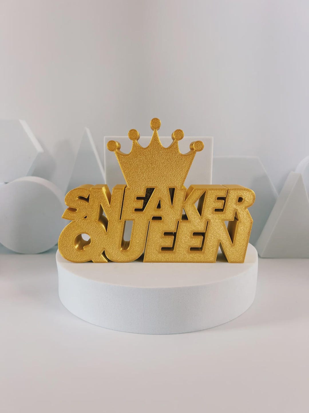 Sneaker Queen Desk Sign | Gold 3D Printed Decor for Sneakerheads | Shoe ...
