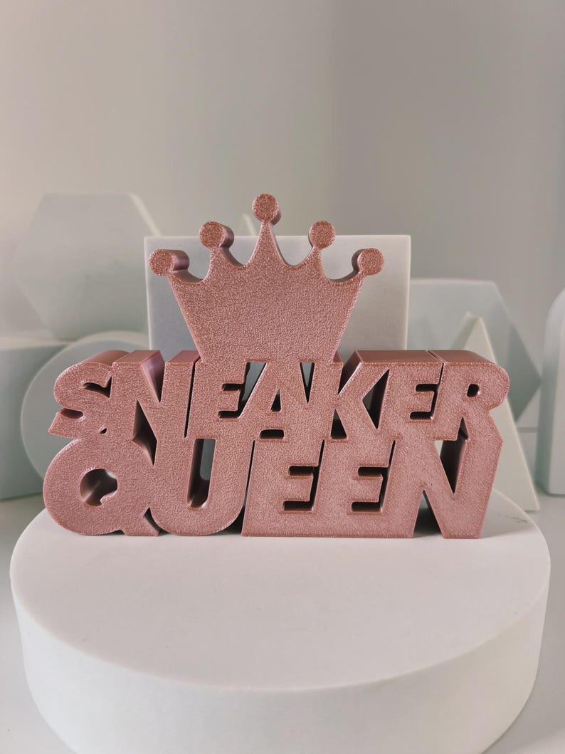 Sneaker Queen Desk Sign | Gold 3D Printed Decor for Sneakerheads | Shoe ...