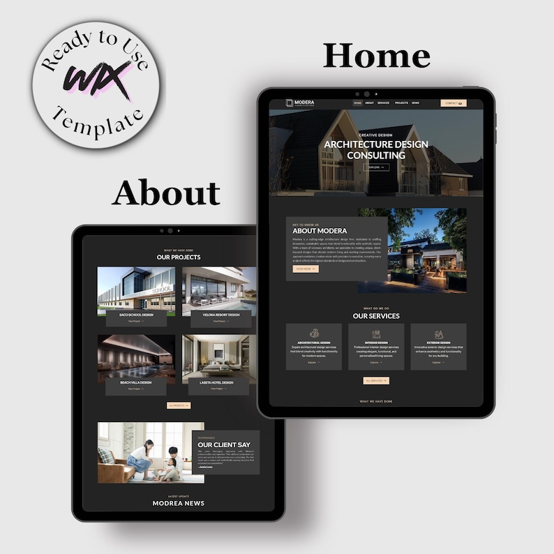 Interior Design Wix Website Template for Architects, Home Decor Studios ...