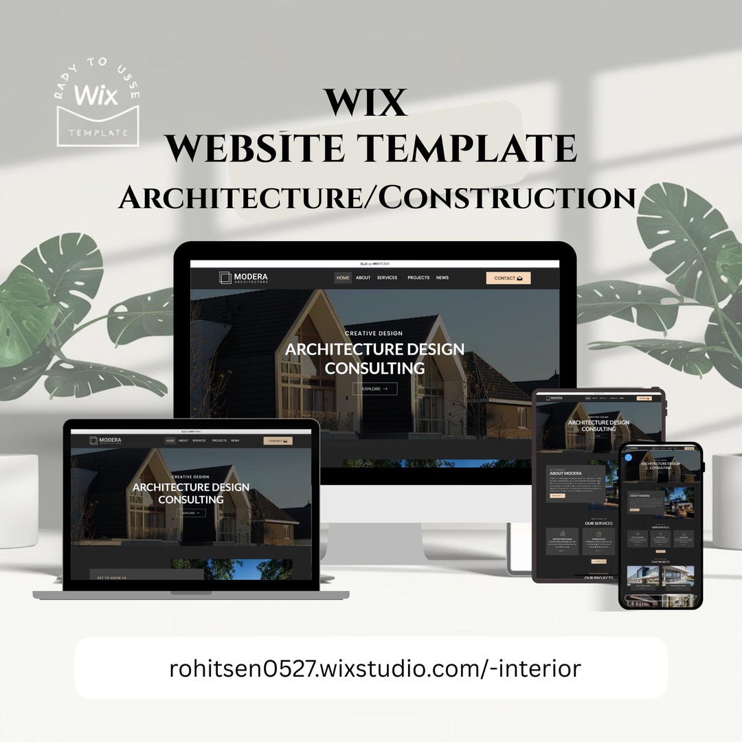 Interior Design Wix Website Template for Architects, Home Decor Studios ...