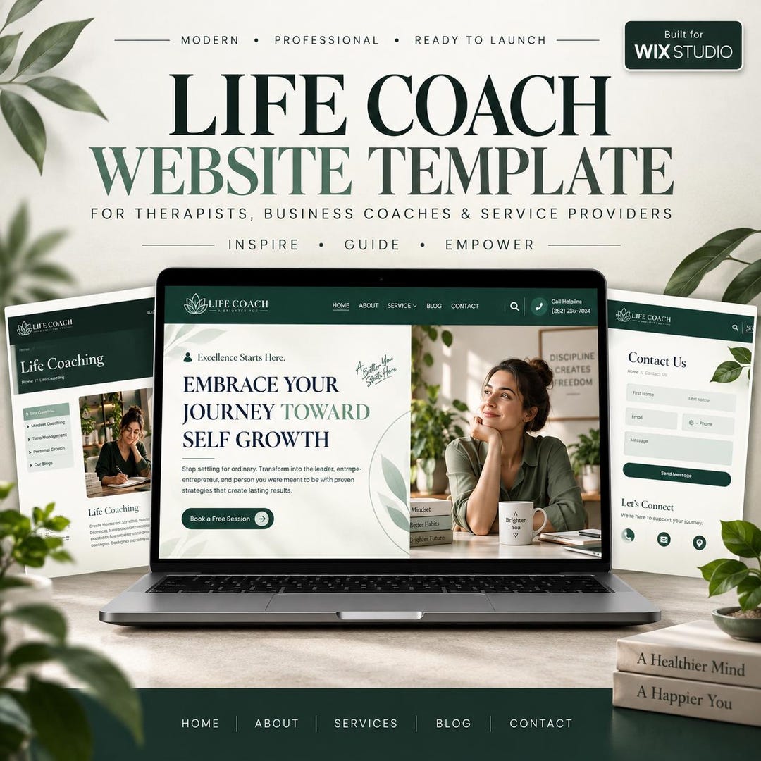 Coaching Website Template for Wix Studio | Life Coach Website | Drag ...