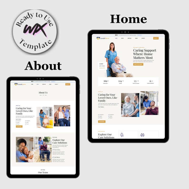 Wix Website Template for Home Health Care, Senior Assistance, Nursing ...