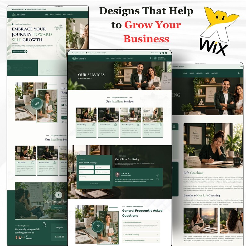 Coaching Website Template for Wix Studio | Life Coach Website | Drag ...