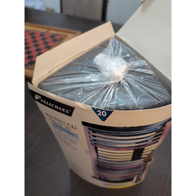 Fellowes Vintage 90s 20 CD Tower Rack Holder Wood Black Plastic New in ...
