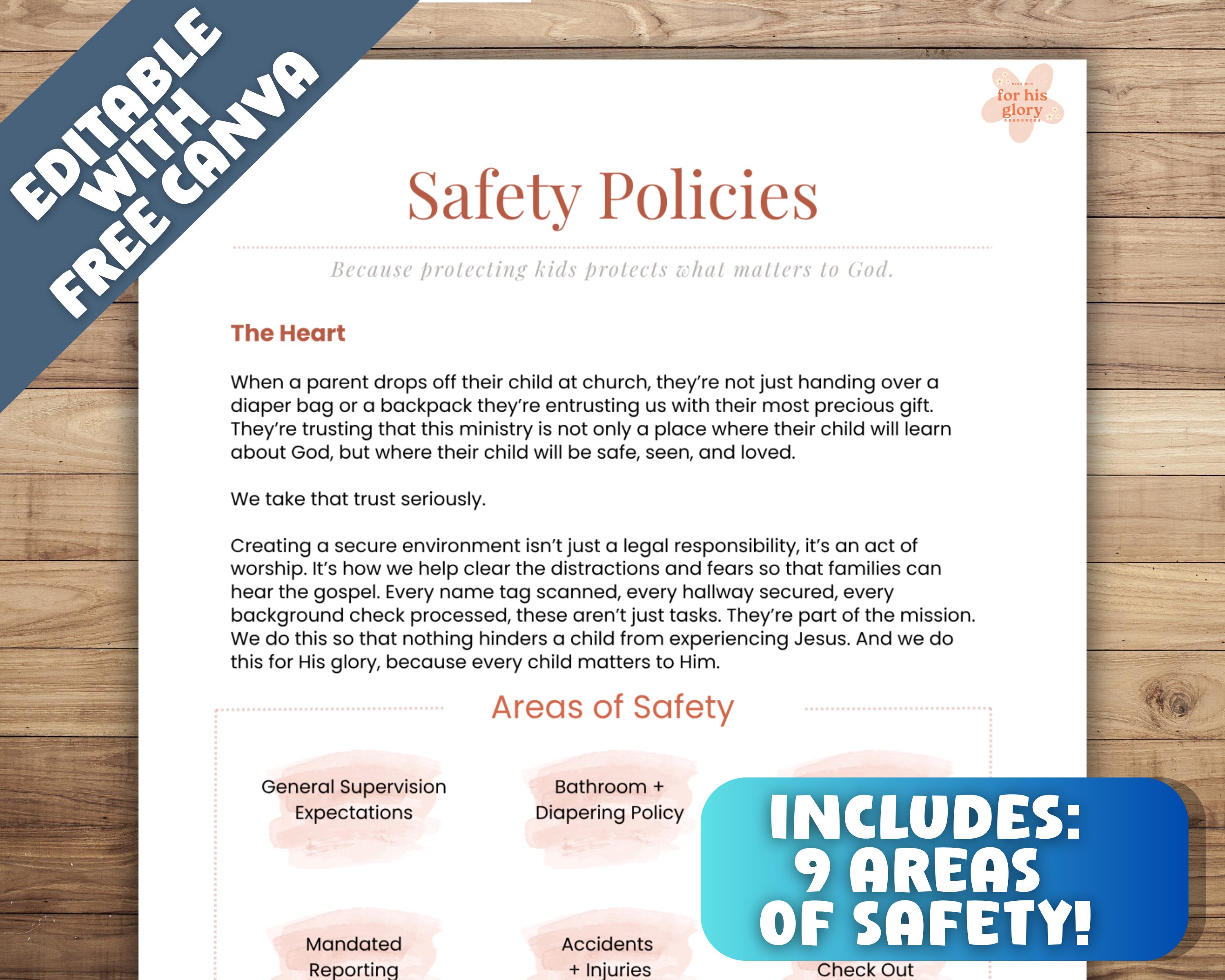 Editable Kids Ministry Policy Toolkit | Church Safety, Discipline ...