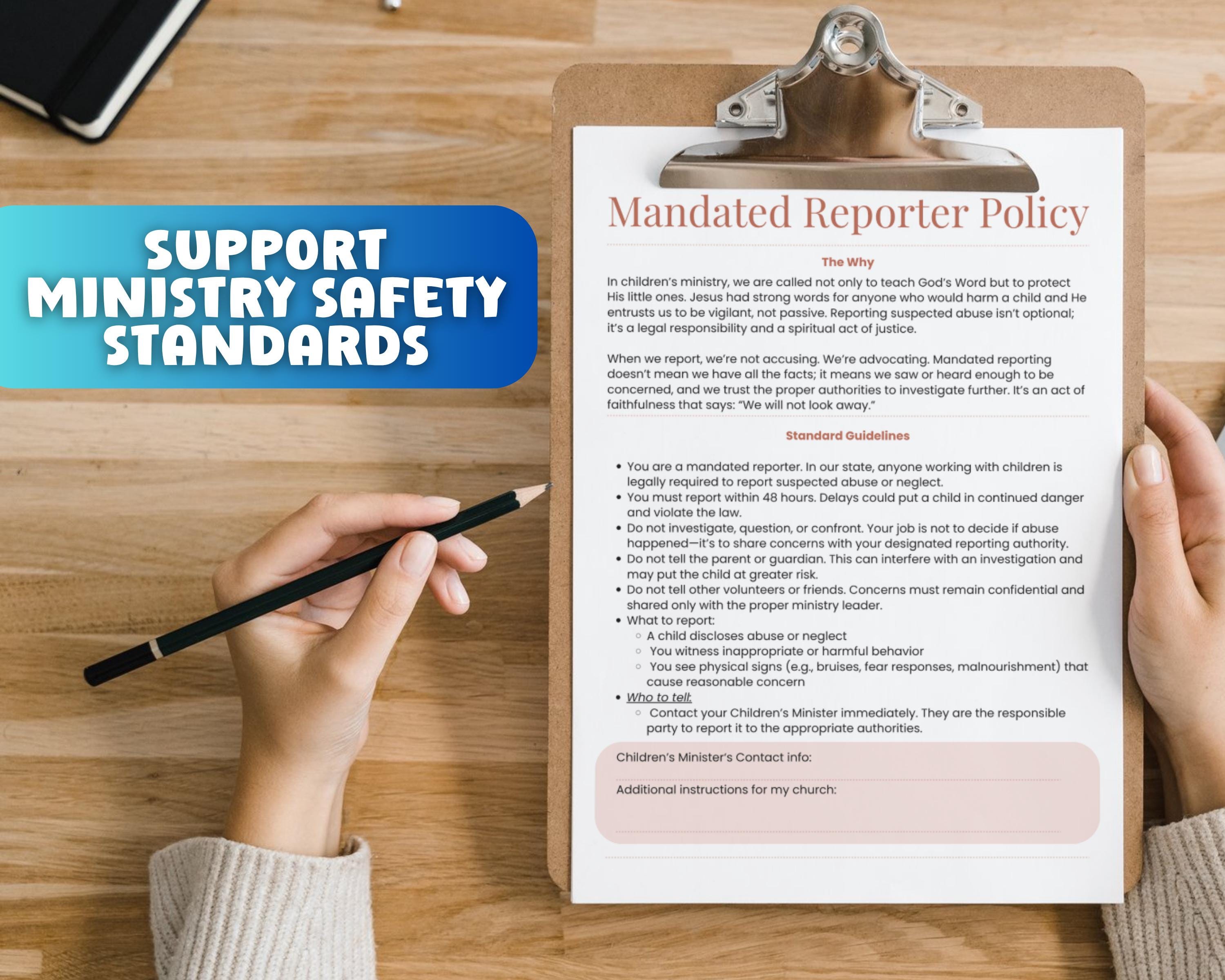 Editable Kids Ministry Policy Toolkit | Church Safety, Discipline ...