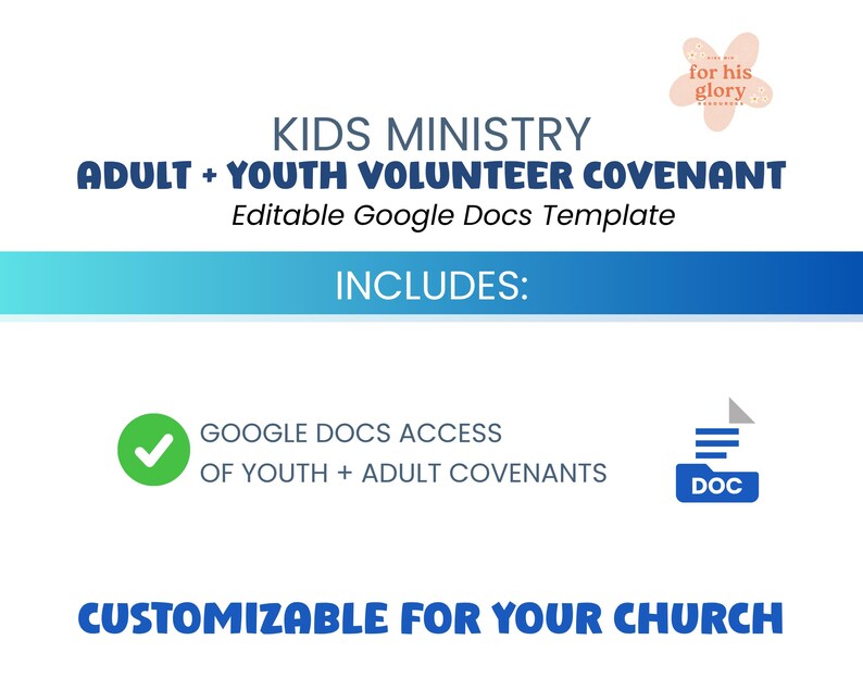 Editable Ministry Covenant Template: Church Volunteer Expectations (PDF ...