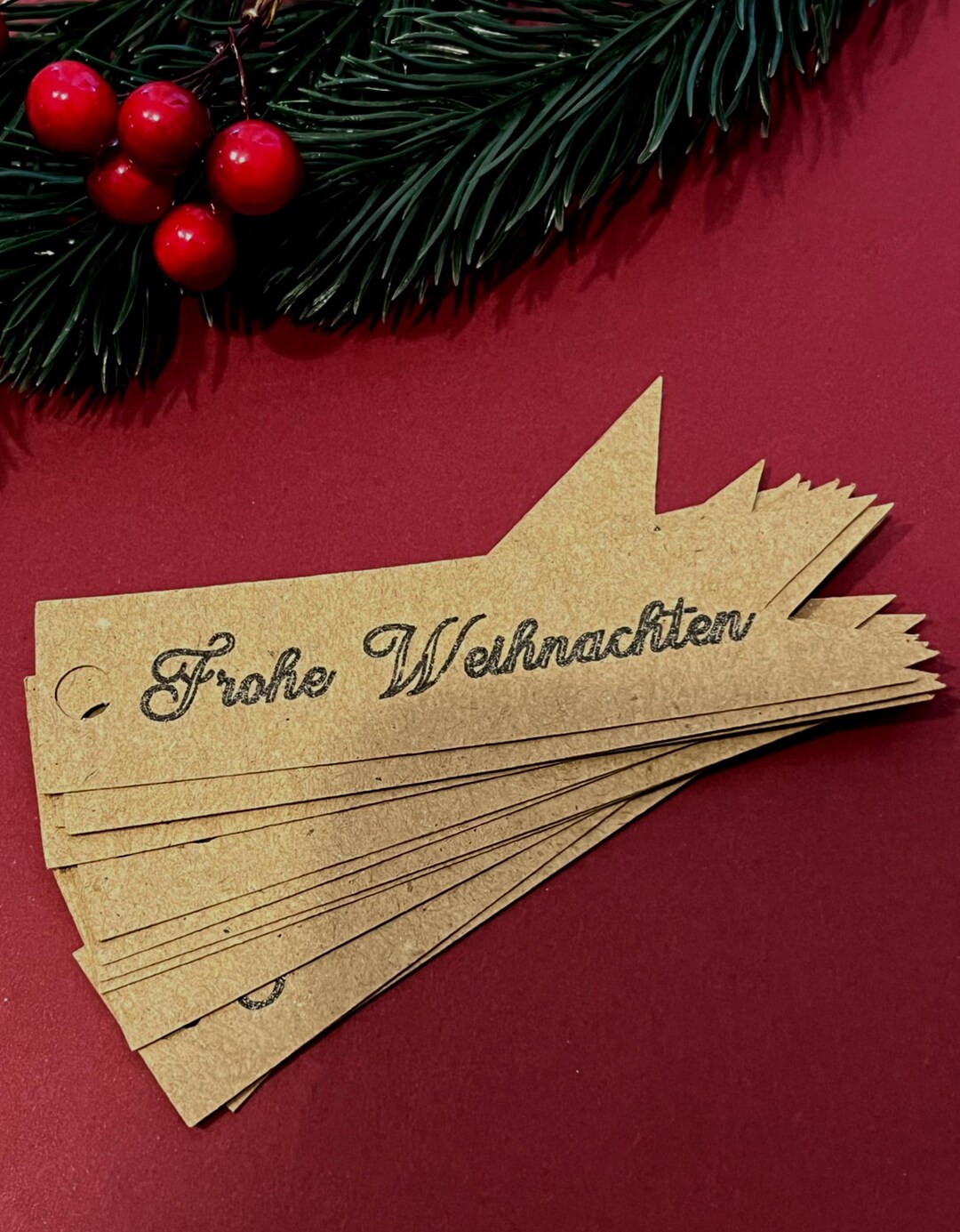 Set of 15 Kraft Paper Christmas Gift Tags – Rustic Holiday Tags With ...