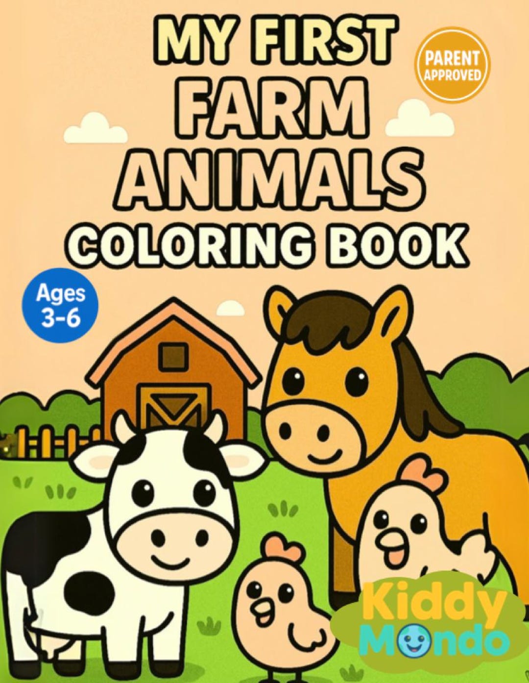 My First Farm Animals Coloring Book for Kids Ages 3-6 – Easy and Fun ...