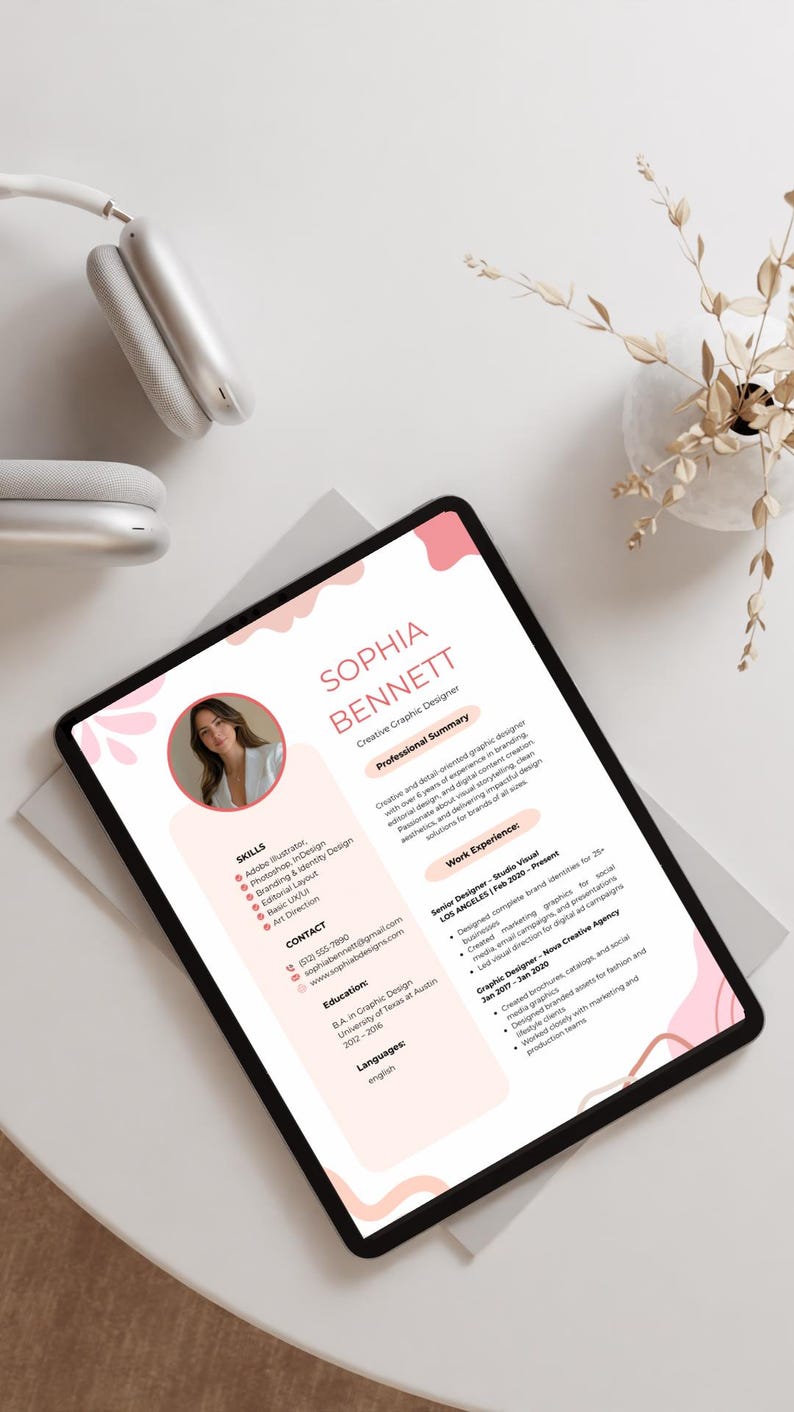 Creative Resume Template – Canva Editable CV –instant Download - Etsy