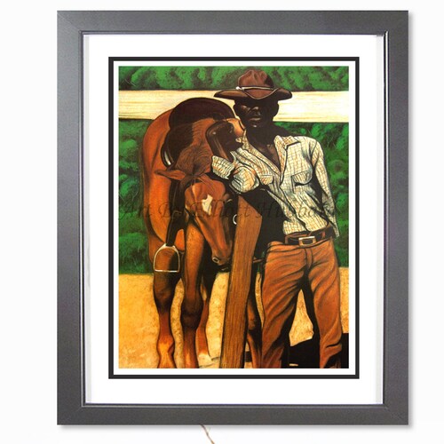 The Black Cowboy African American Art Black Art Black - Etsy