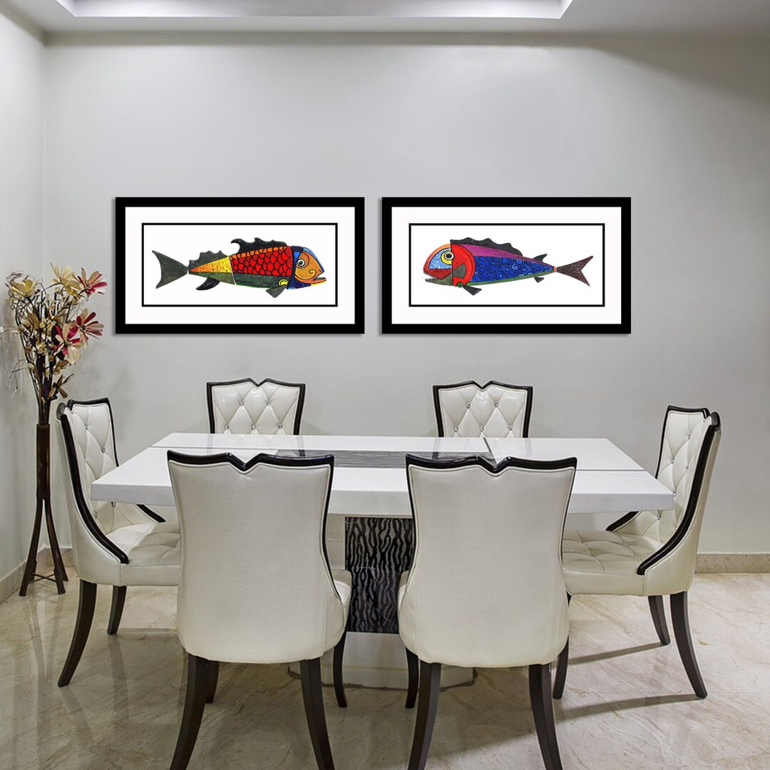Rare Fish Set 2 Piece Fish Art Prints | Beach Art | Fish Painting ...