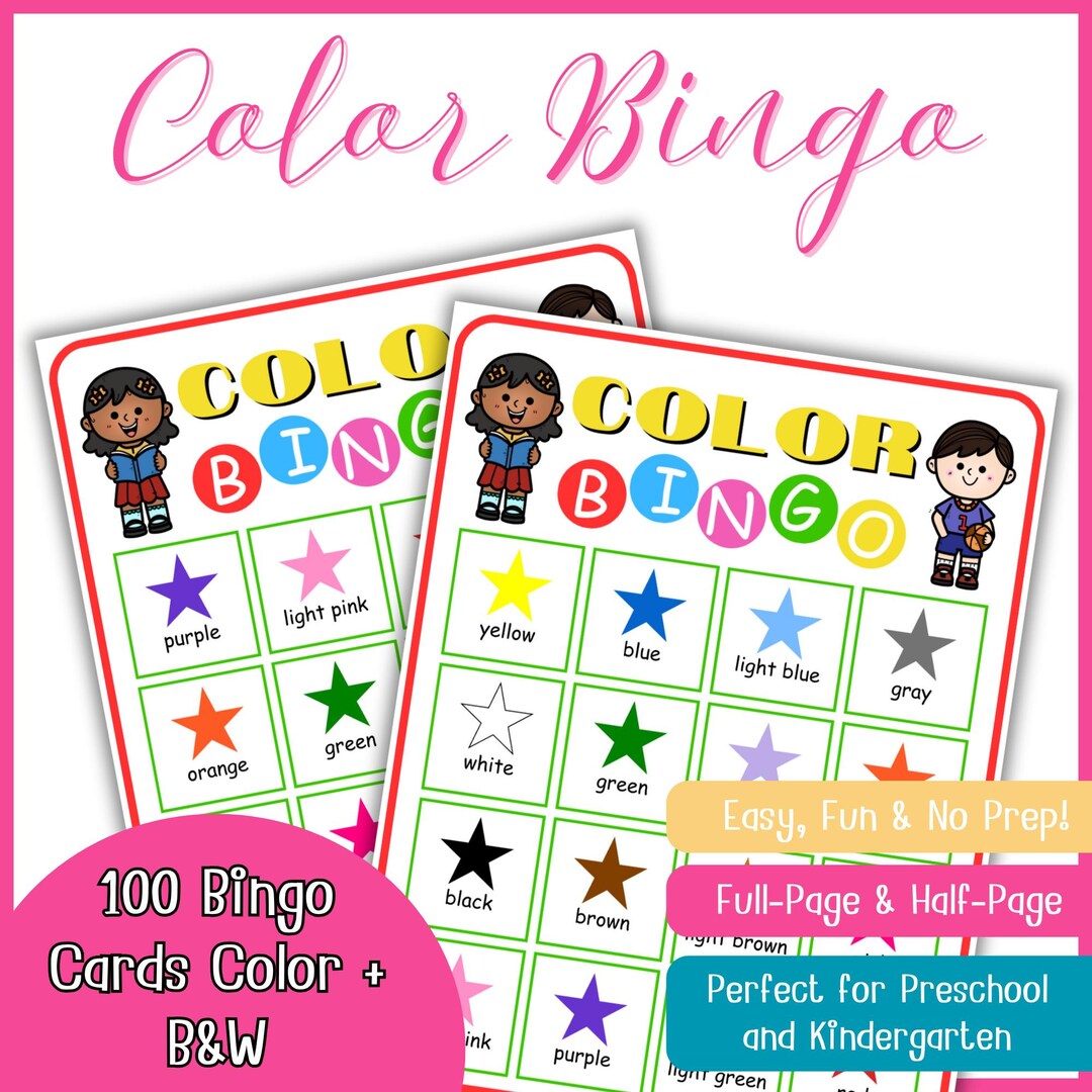 Color Word Bingo Game: Fun Learning Activity for Preschool (printable ...