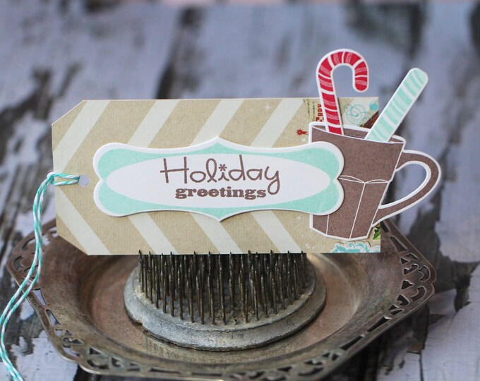 Holiday Greetings With Coco and Candy Canes Gift Tags - Etsy