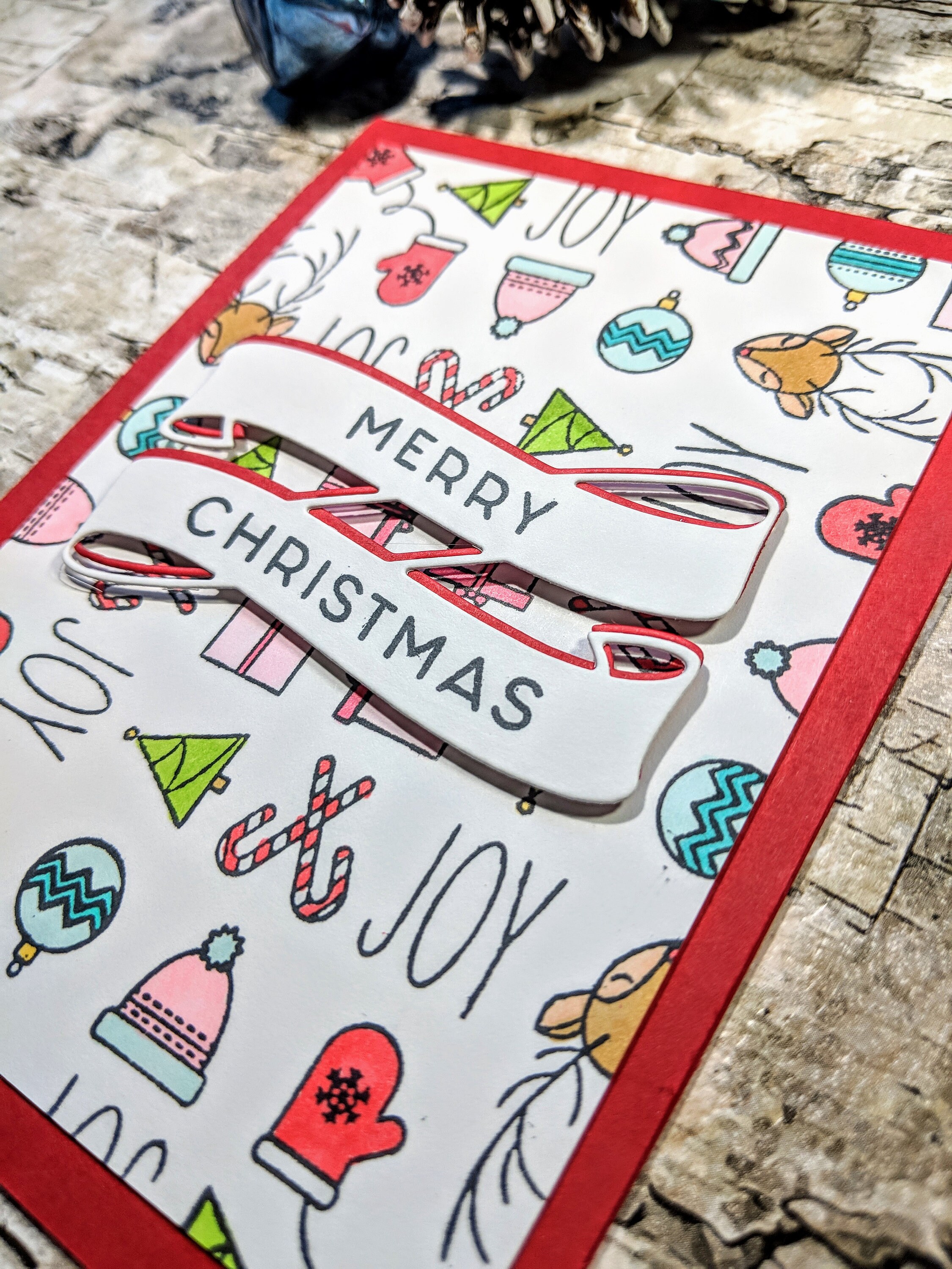 Merry Christmas Handmade Card With a Colorful Winter Theme - Etsy UK