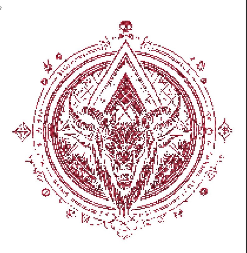 Demonic Sigil Cross Stitch Pattern: Gothic Occult Embroidery (PDF ...
