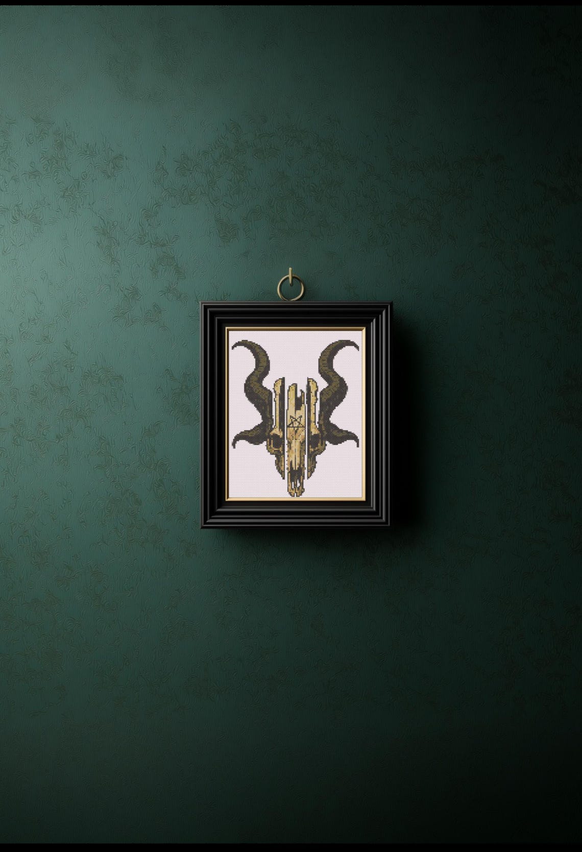 Satanic Goat Skull Cross Stitch Pattern: Occult Embroidery (PDF ...