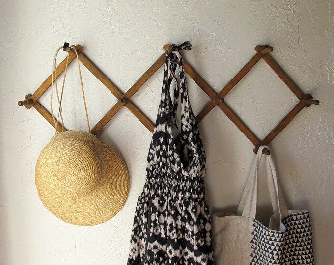 Vintage Wood Accordion Rack - Etsy