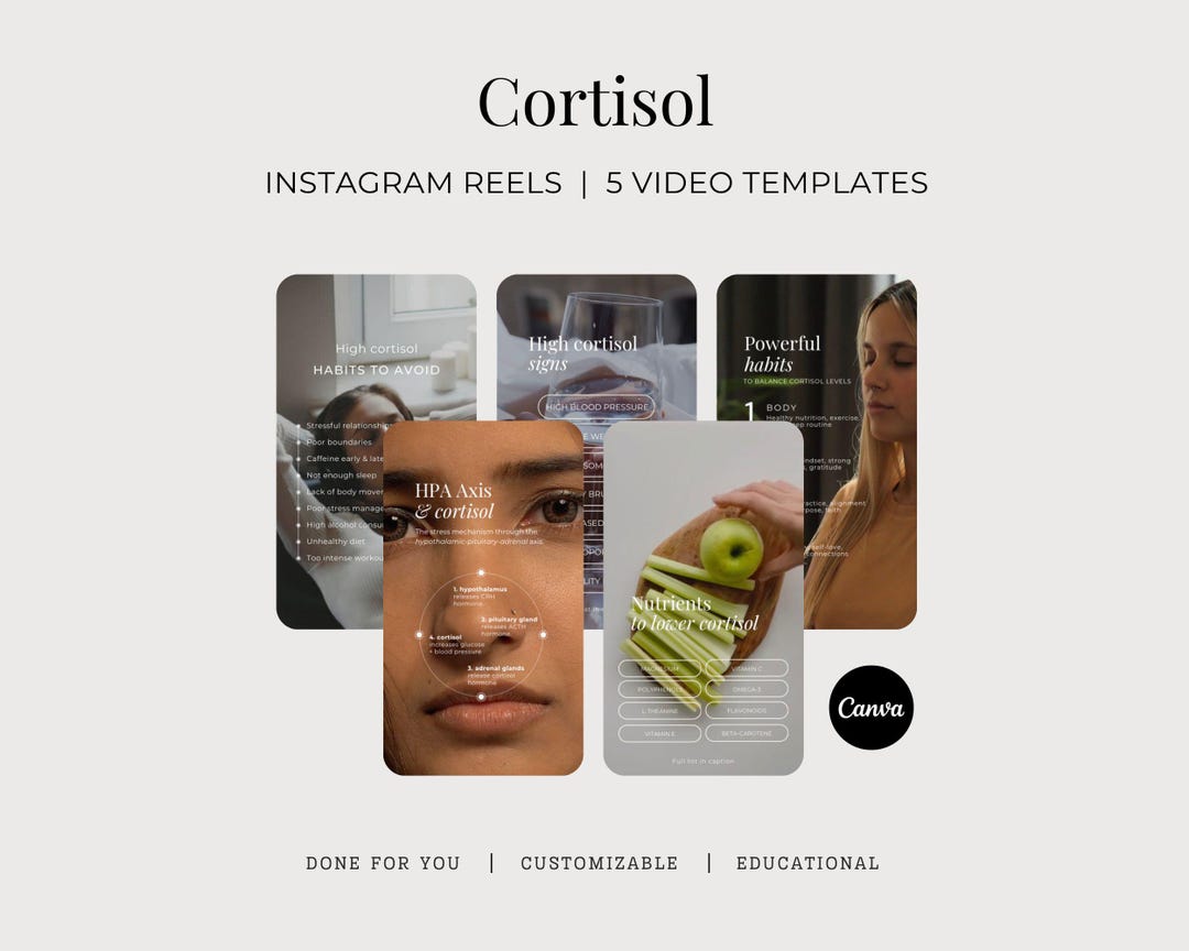 Cortisol Instagram Reels, Stress Balance Done for You Customizable ...