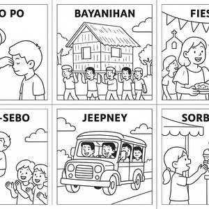 Philippine Landmarks & Traditions Coloring Book | Fun Filipino Activity ...