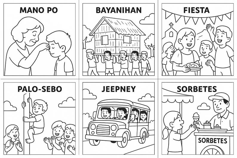 Philippine Landmarks & Traditions Coloring Book | Fun Filipino Activity ...