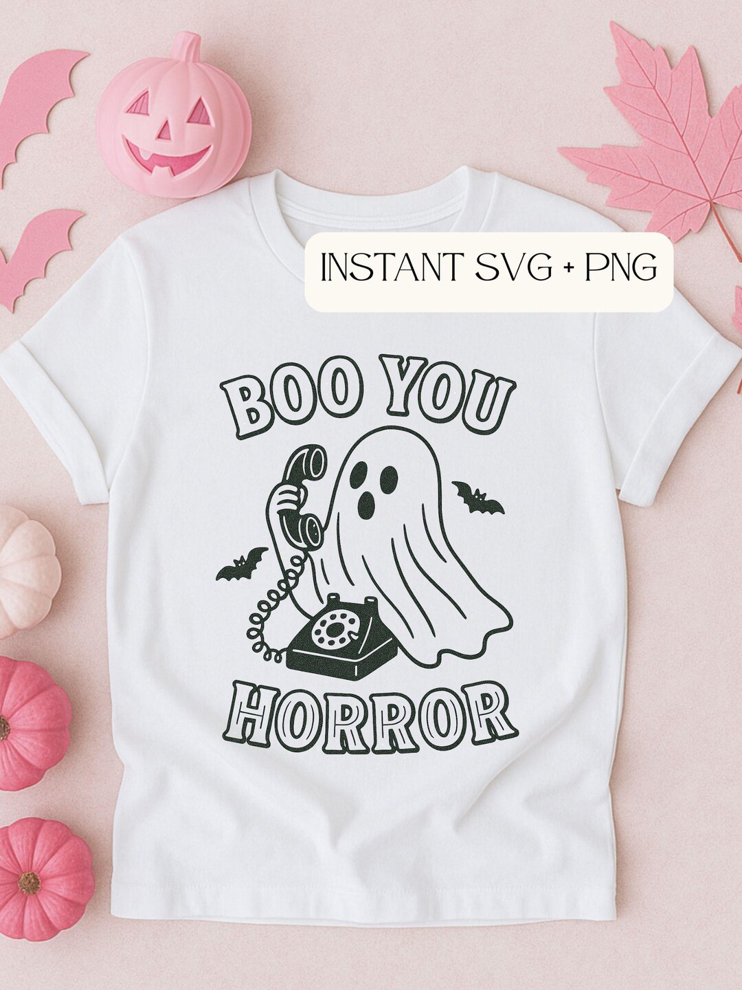 Boo You Horror SVG, Funny Halloween Ghost Clipart, Black Outline Retro ...
