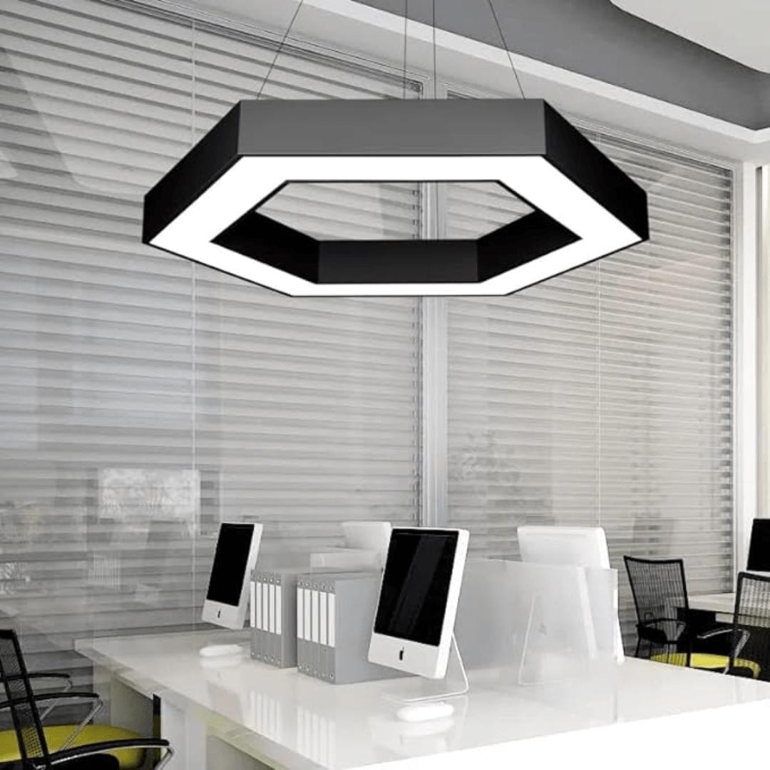 Hexagon LED Pendant Light – Modern Suspended Ceiling Fixture - Etsy