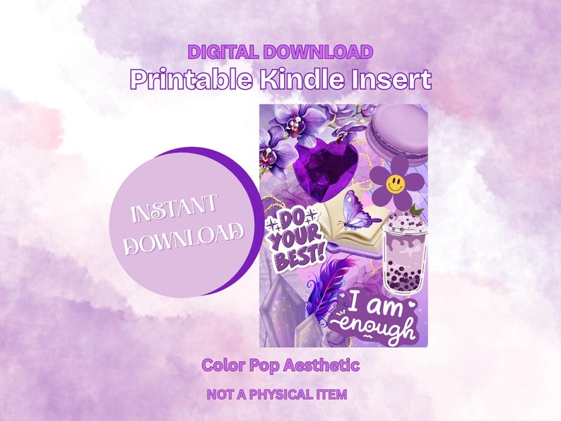 Purple Aesthetic - Kindle Inserts (E Reader) Digital Download,bookish ...