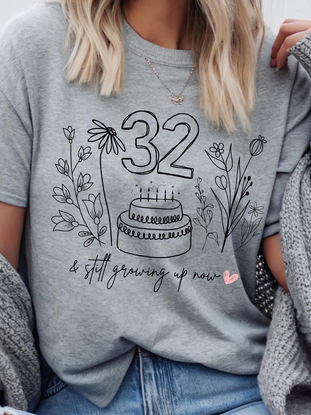 32 and Still Growing up Now PNG Digital Design Birthday Shirt - Etsy