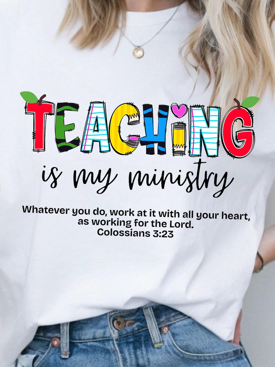 Teaching is My Ministry Teacher Bible Verse Christian PNG Digital File ...