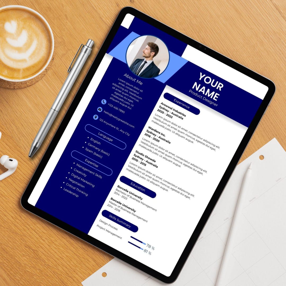 09 Professional Resume Cv Templates With Modern Styl, Etsy Digital ...