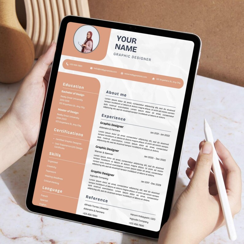 09 Professional Resume Cv Templates With Modern Styl, Etsy Digital ...