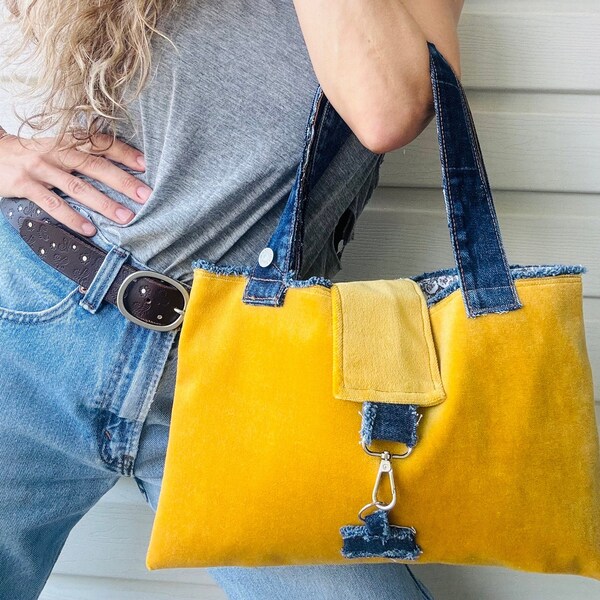Denim Handbag - Etsy