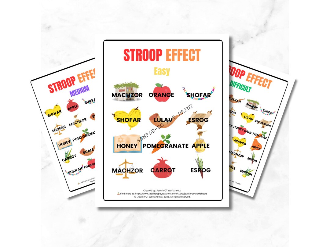 Stroop Effect Game: Rosh Hashana, Yom Kippur, Succot, Jewish Holiday ...